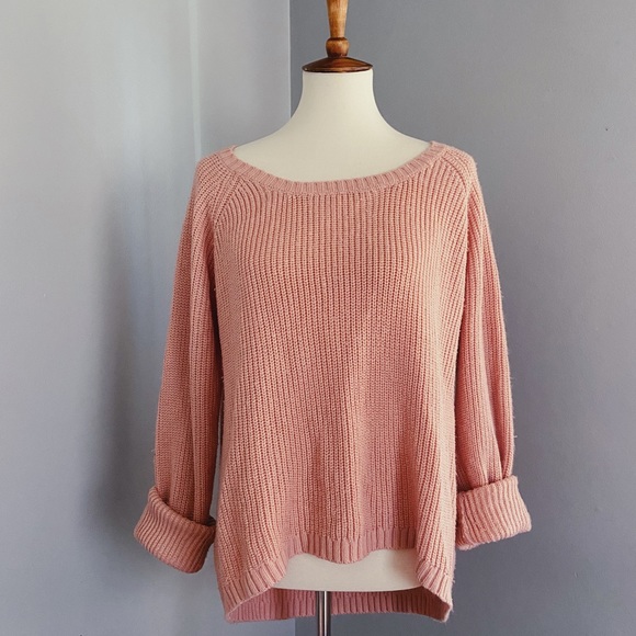 Target | Tops | Soft Ribbed Knit Baby Rose Pink Oversized Wide Neck ...